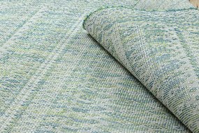 Dywany Łuszczów Kusový koberec Sion Sisal Aztec 22184 green/blue/ecru – na ven i na doma - 140x190 cm