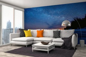 DIMEX | Samolepicí vliesová fototapeta na zeď Hvězdná obloha MA-5-2316 | 375 x 250 cm | modrá, černá, oranžová