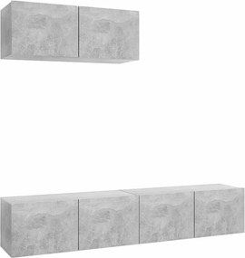TV skříňky 3 ks betonově šedé kompozitní dřevo 3079121