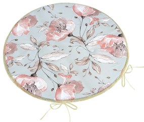 Bellatex Sedák Adéla kulatý hladký průměr 40 cm Lilie losos, šedá