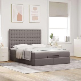 Osmanský rám postele s matrací taupe 140x200cm textil 3313331