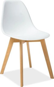 Casarredo - Komfort nábytek Plastová jídelní židle MORIS bílá/buk