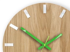 Nástěnné hodiny Simple Oak hnědo-zelené