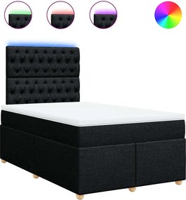 Box spring postel s matrací černá 120x200 cm textil 3293556