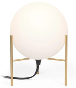 Stolní lampa se skleněným stínidlem v bílo-zlaté barvě (výška 22 cm) Seina – Kave Home