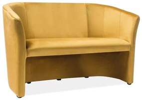 Pohovka Cuba Velvet, dvojsedák, žlutá