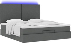 Osmanský rám postele s matrací tmavě šedá 160x200cm textil 3313935