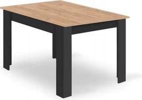 Jídelní stůl 120×80 cm Craft černý, se čtyřmi židlemi LIBRA šedé