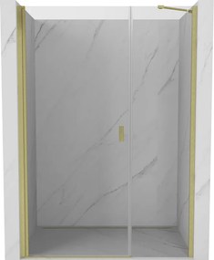 Mexen Mist-B, 1-křídlé sprchové dveře 120 cm, čiré sklo, zlatý matný profil, 8A2-120-001-55-00