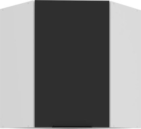 ARIA bc | horní kuchyňská skříňka 60x60 GN-72 1F (45°) rohová s policemi | 60x60 cm | bílá/černá