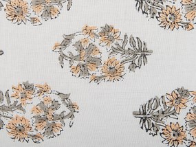 Bavlněný polštář s květinovým vzorem 45 x 45 cm bílý/oranžový SATIVUS Beliani