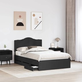 Rám postele se zásuvkou Černý 120 x 190 cm Inženýrské dřevo 3413437