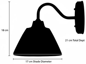 Keramická nástěnná lampa MILO Copper/měděná barva/mosaz