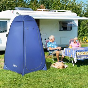 Outsunny Samonafukovací Sprchový Stan, Přenosný Stan s Toaletou a Skladovací Taškou pro Mobilní Měnící Místnost WC pro Zajištění Soukromí na Kempován…
