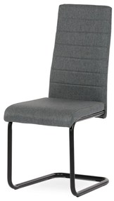 AUTRONIC Židle jídelní, šedá látka, černý kov DCL-401 GREY2