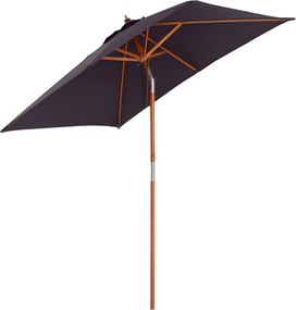 Slunečník Outsunny 200 x 150 x 235 cm S naklápěcí funkcí, 3 úrovně nastavení, obdélníkový slunečník odolný proti vodě a UV záření pro pláž, balkon, te