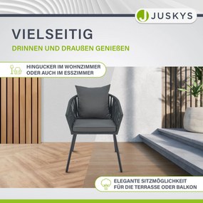 Juskys Zahradní křesla s provazovým výpletem, 2 kusy Barva: světle šedá