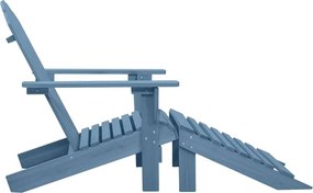Zahradní židle Adirondack s podnožkou masivní jedle modrá 315865