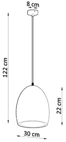Závěsné svítidlo Flaviusz, 1x bílé keramické stínítko