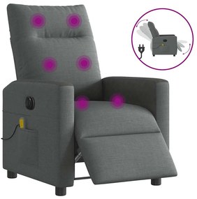 Elektrické masážní polohovací křeslo tmavě šedé textil 3324046