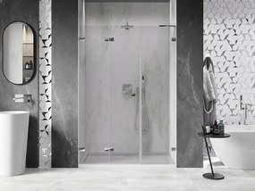 Mexen Lunar-F, L skládací levé sprchové dveře 150 cm, čiré sklo, chromový profil, 836SL-150-050-01-00-L