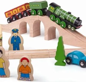 Bigjigs Rail Dřevěná vláčkodráha Flying scotsman / 40 dílů / od 3 let