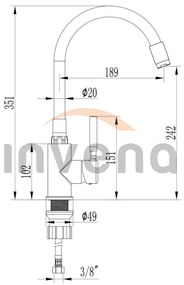 Invena, podomítková bidetová baterie, chromová lesklá, BP-00-B01-L