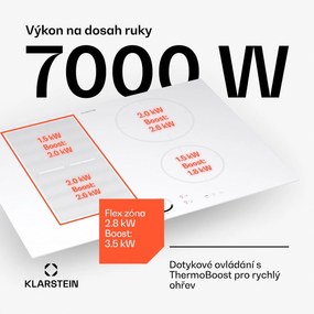 Klarstein Delicatessa 70 Hybrid, vestavná indukční varná deska, 4 zóny, 7000 W, sklokeramika