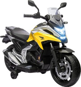 AIYAPLAY Elektrická dětská motorka, Honda, 3 km/h, hudba a světlo, 3-6 let, do 30 kg, žlutá