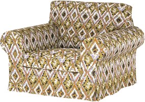 Potah na křeslo IKEA Ektorp barva vícebarevná látka pletený vzor, vzorované
