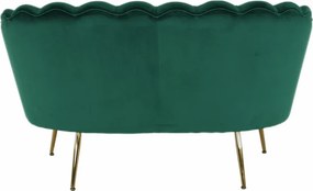 Lavice ve stylu Art-deco, smaragdová Velvet látka / gold chrom-zlatý, NOBLIN