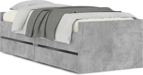 Rám postele se zásuvkami betonově šedý 90 x 200 cm 3207346