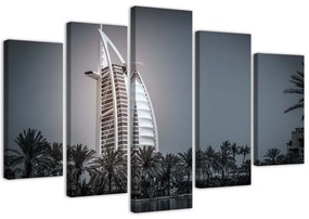 Gario Obraz na plátně Burj Al-arab hotel v Dubaji - 5 dílný Rozměry: 100 x 70 cm