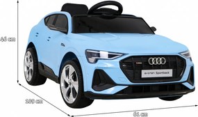 Ramiz Audi E-Tron Sportback pro děti modré + na dálkové ovládání + pohon 4x4 + pomalý start + rádio MP3 + LED