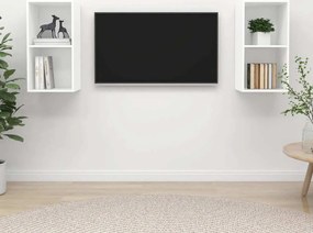 vidaXL Nástěnné TV skříňky 2 ks dřevotříska [3079844] Barva: bílá a dub sonoma