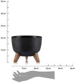 PLASTOVÝ KVĚTINÁČ ROSA LINEA ECO 15X24 CM ČERNÁ