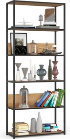 Kovový regál Loft 80 cm černá/dub craft