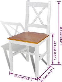 Jídelní židle 4 ks bílé borové dřevo 241513