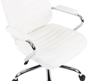 Kancelářská židle Kendal - pravá kůže | bílá
