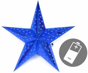 Nexos 29227 Vánoční dekorace - hvězda s časovačem 60 cm - 10 LED, modrá