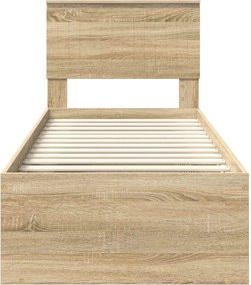Rám postele s čelo Sonoma dub 75 x 190 cm Masivní borové dřevo 3410665