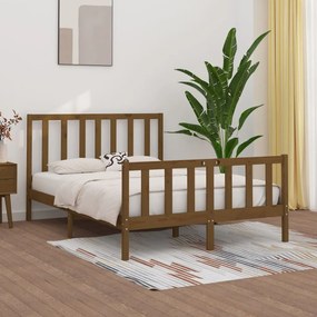 Rám postele medově hnědý masivní dřevo 120x190 cm Small Double,  3105198 HangarStore.cz