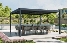 Bioklimatická pergola G21 Austin Premium 4x4 m, antracitová hliníková