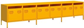 TV skříňka žlutá 202 x 39 x 43,5 cm ocel válcovaná za studena 3307152