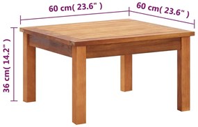 vidaXL Zahradní konferenční stolek 60 x 60 x 36 cm masivní akácie