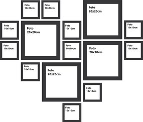 dřevo života Kolekce dřevěných fotorámečků SRDCE Zvolte barvu dekoru: Černá, Velikost fotorámečků: 98x84