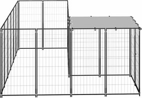Psí kotec černý 4,84 m² ocel 3082211