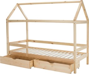 Montessori postel, 90x200, přírodní, masiv, NOEMA