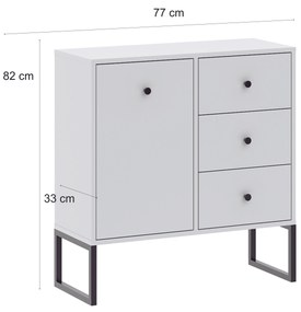 Komoda LINEA 1D3S bílá