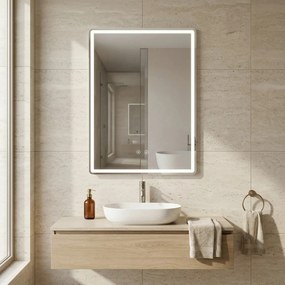 Tutumi Zrcadlo 80x60 cm s vyhříváním a regulovatelným LED osvětlením HOM-00201